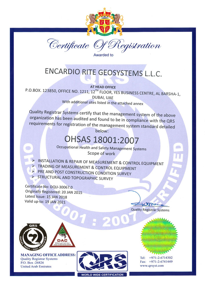 Certifications - Encardio-rite Group | Encardio Rite